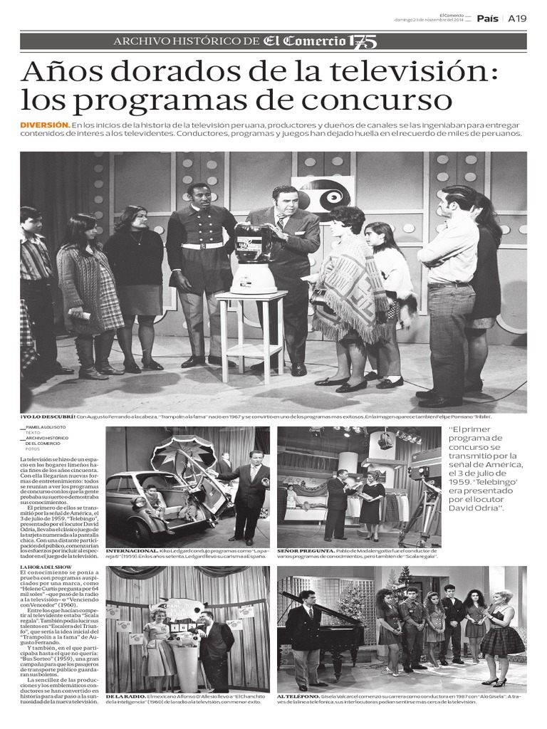 Años dorados de la televisión: los programas de concurso | PDF ...