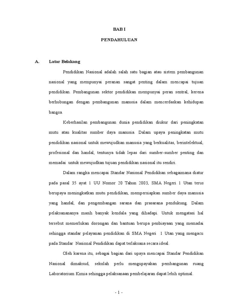 Proposal Lab. Kimia SMA | PDF