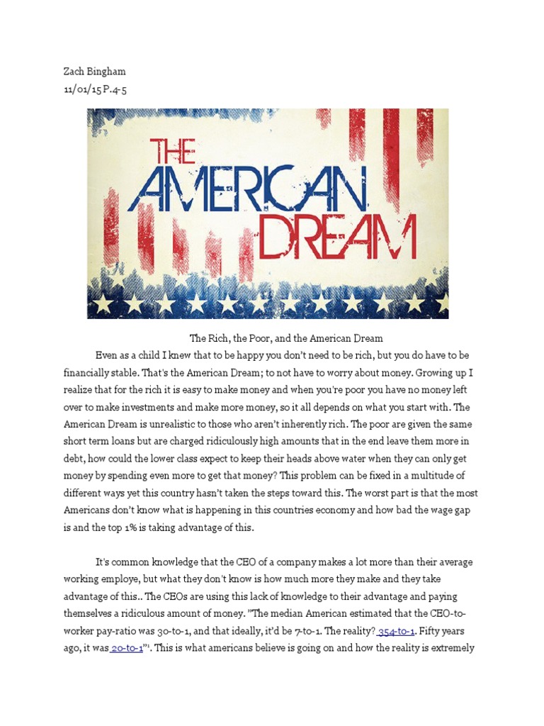 Income Inequality and the American Dream | PDF | Poverty | Poverty ...