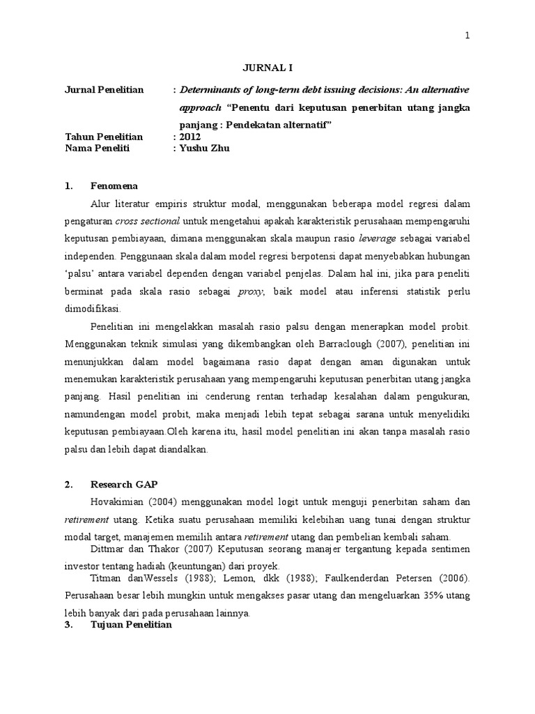 Makalah Tentang Jurnal Pendanaan Jangka Panjang | PDF | Karier ...