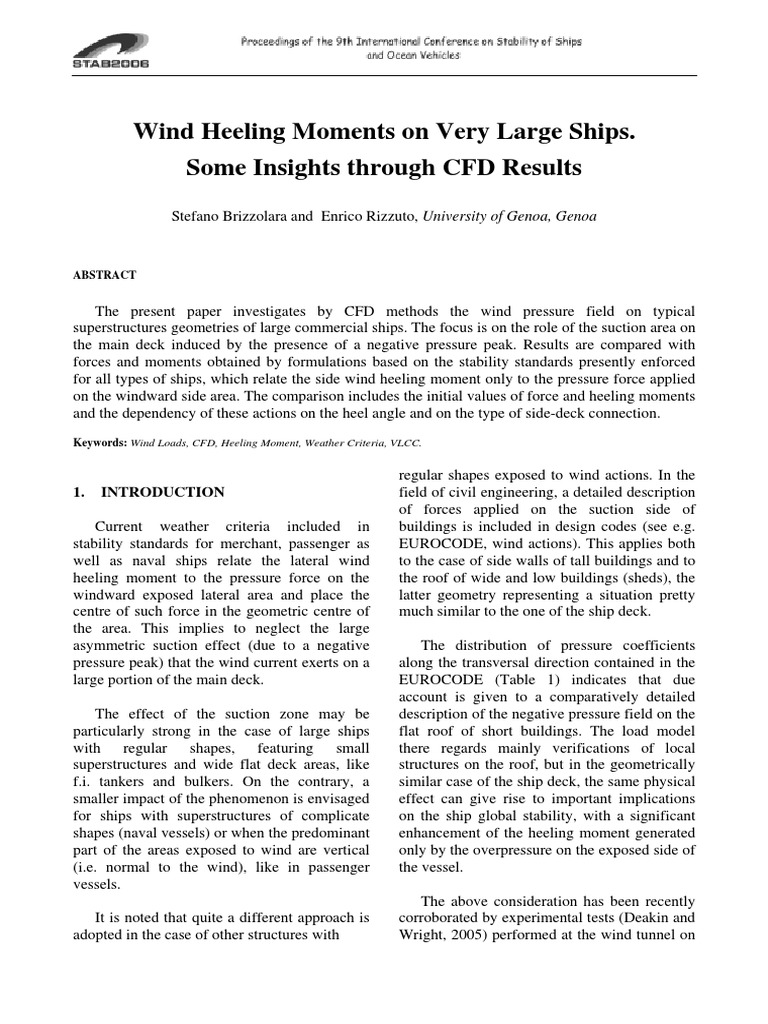 Wind Heeling Moments On Very Large Ships. Some Insights Through CFD ...