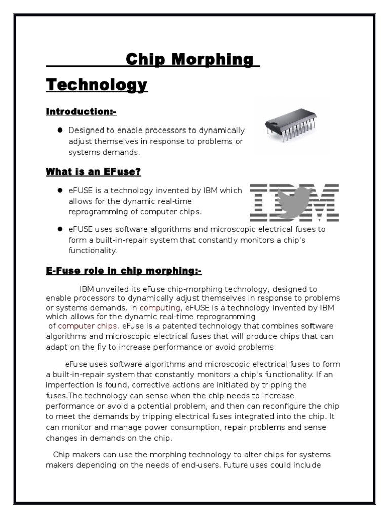 eFuse Technology in Chip Morphing | PDF | Integrated Circuit ...