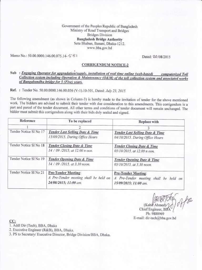 Corrigendum Notice 2 | PDF | Finance & Money Management