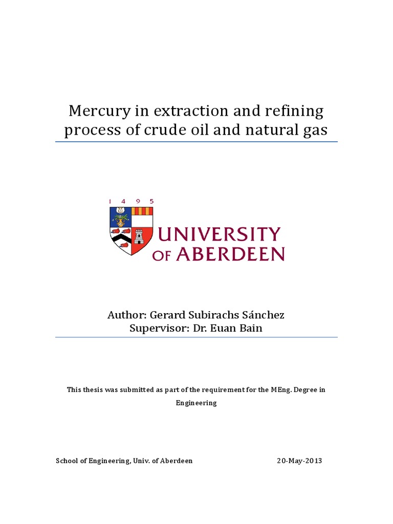 Mercury in Extraction and Refining Process of Crude Oil and Natural Gas ...