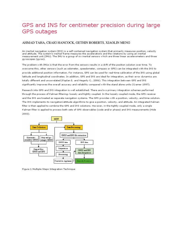 GPS/INS Integration for Precision Navigation | PDF | Inertial ...
