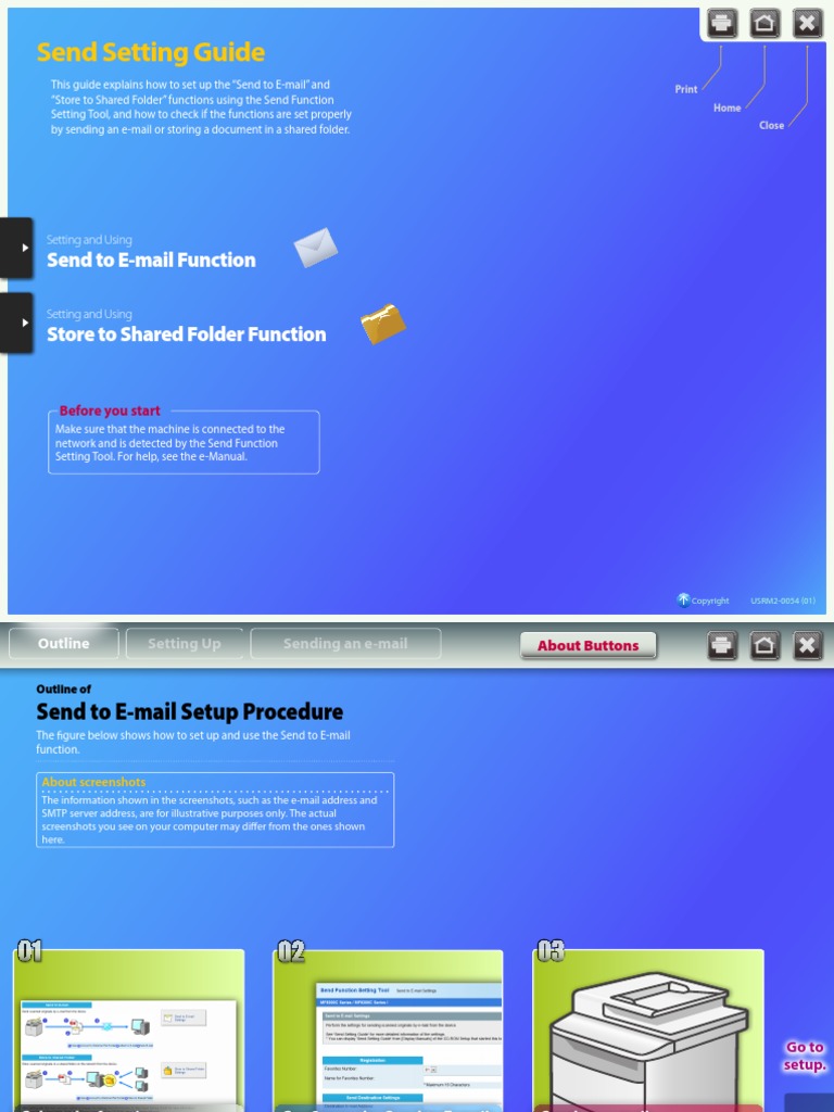 Send Setting Guide: Send To E-Mail Function Store To Shared Folder ...