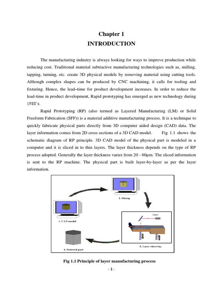 Fig 1.1 Principle of Layer Manufacturing Process | PDF | Production And ...