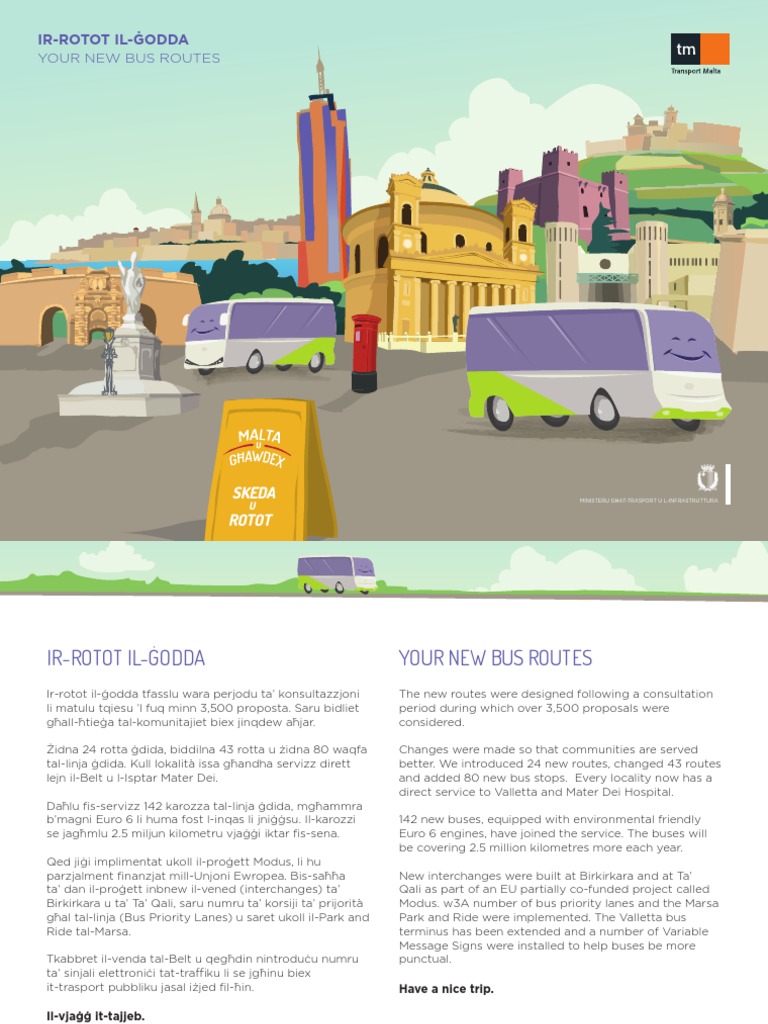 New Malta Bus Routes | PDF | Bus Transport | Public Transport