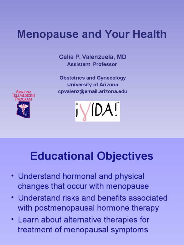 Menopause and Your Health - English Presentation | PDF | Estrogen ...