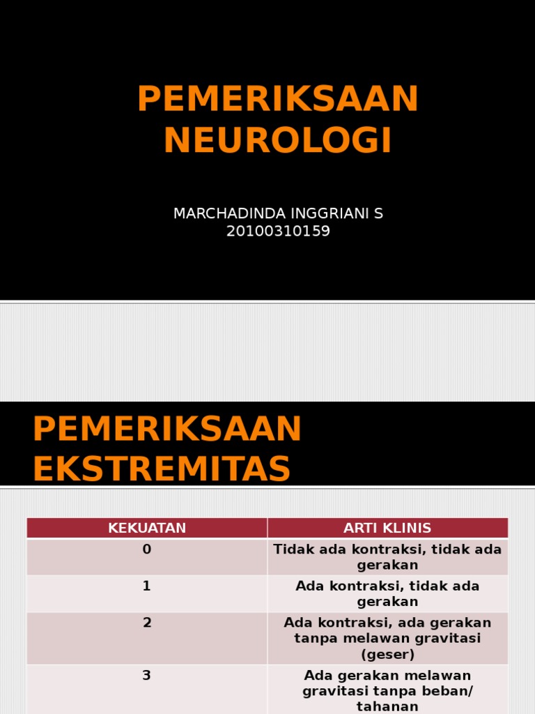 Pemeriksaan Neurologi | PDF | Sains & Matematika