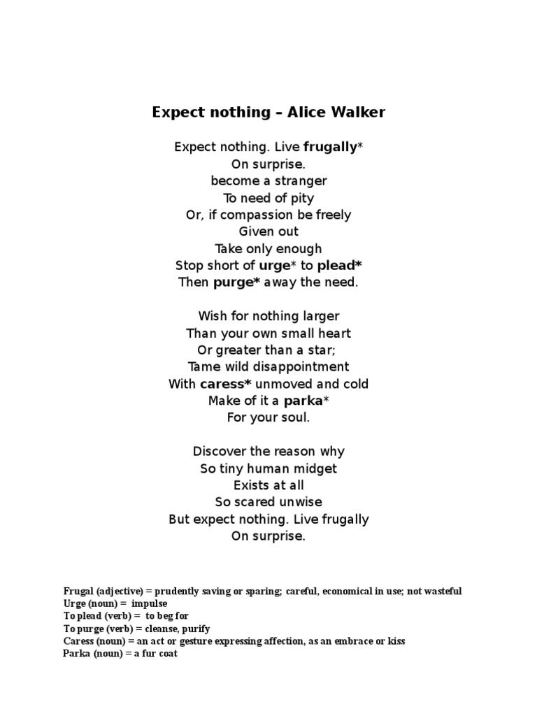 Expect Nothing - Alice Walker | PDF | Science | Philosophical Science