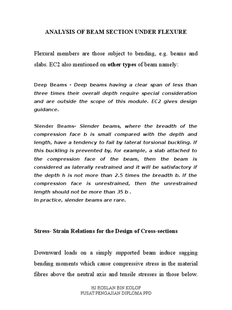 Beam Section Analysis for Flexural Design | PDF | Beam (Structure ...