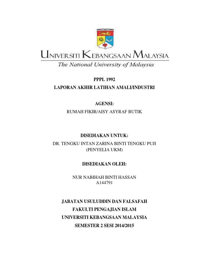Contoh Laporan Akhir Latihan Industri Ukm - HugoqoPeters