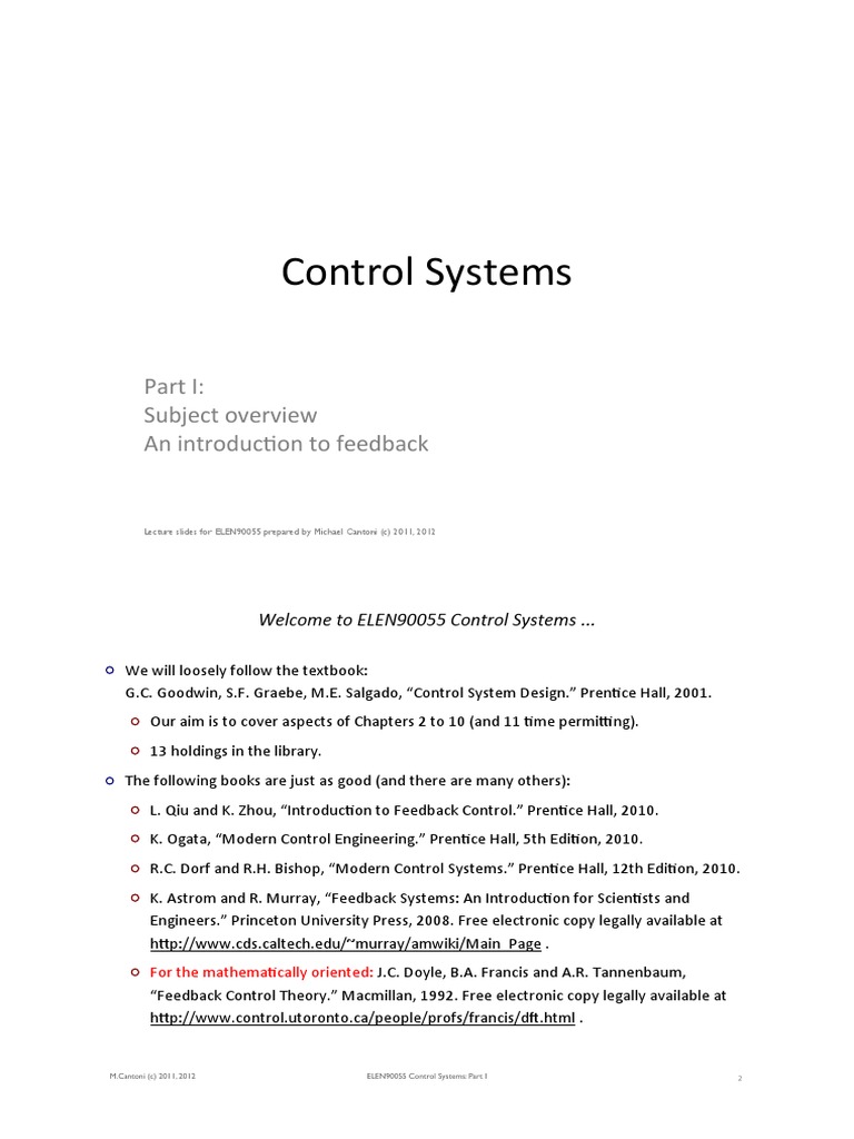 Control System Part 1 | PDF