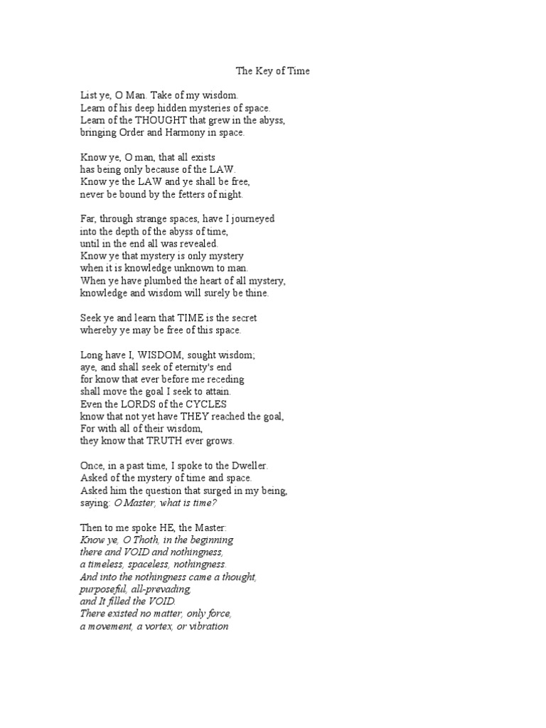 The Key of Time | PDF | Wisdom