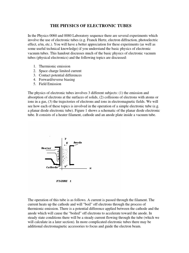 The Physics of Electronic Tubes | PDF | Vacuum Tube | Cathode