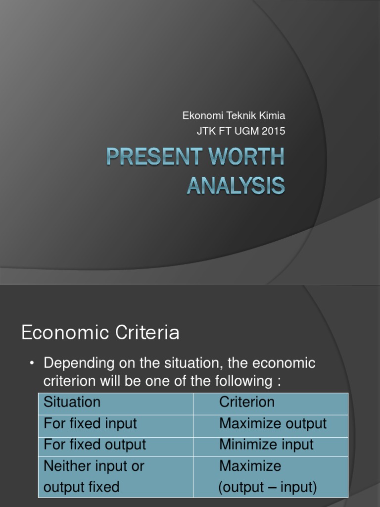 05 Present Worth Analysis | PDF | Investing | Economics
