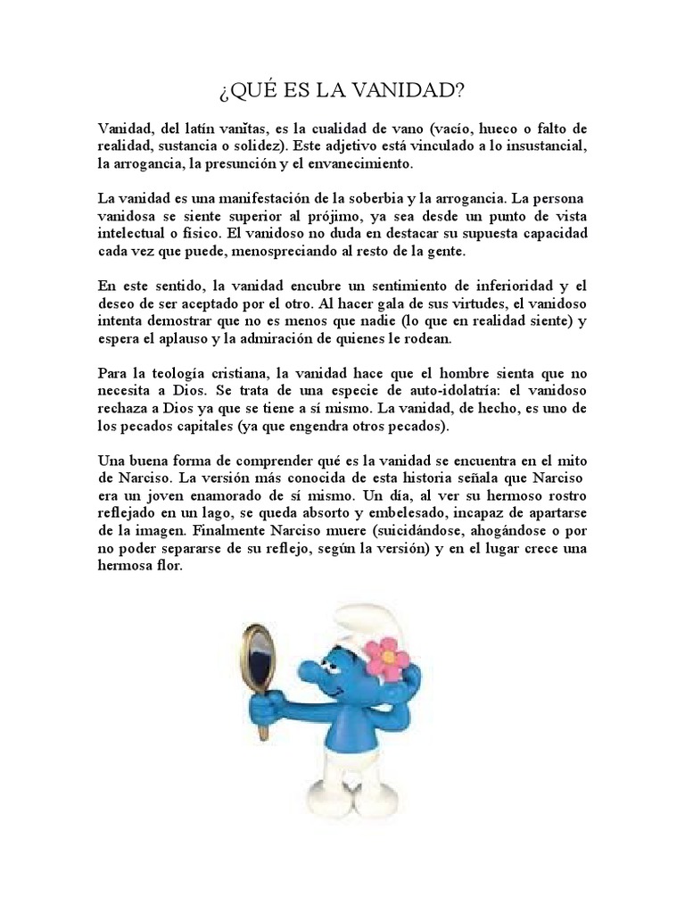 Qué Es La Vanidad | PDF | Moralidad | Science