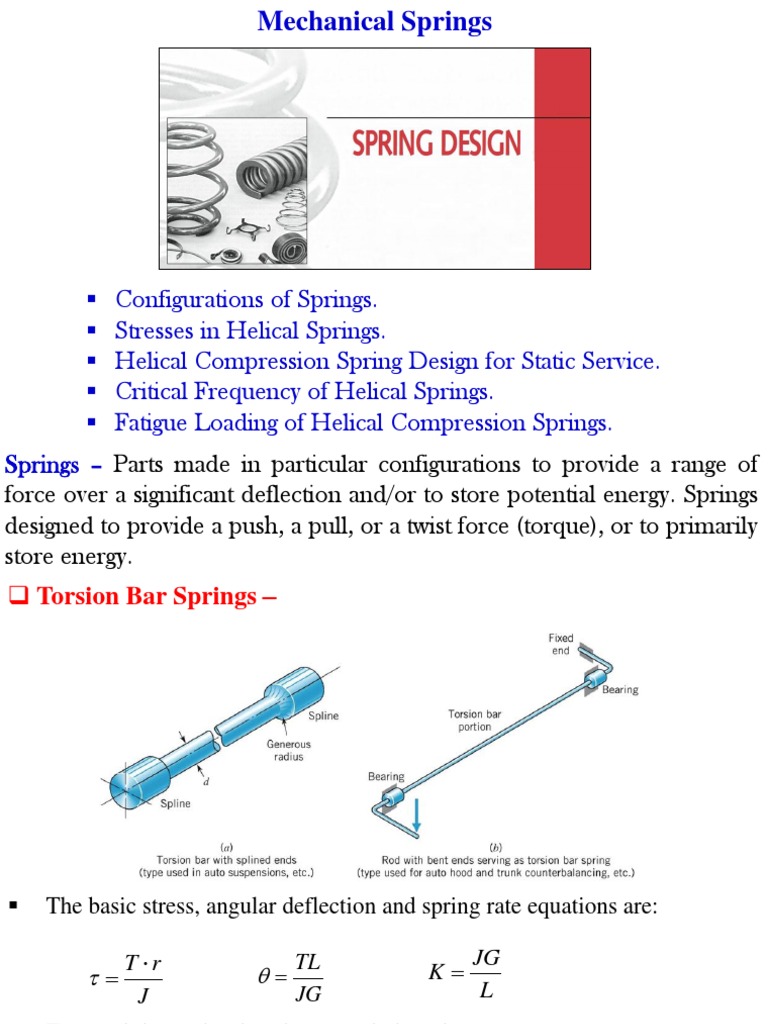 Mechanical Springs | Strength Of Materials | Stress (Mechanics)