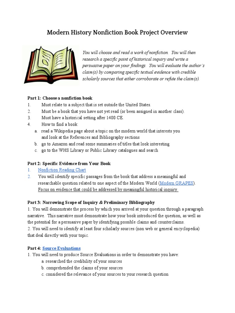 Modern History Nonfiction Book Project Overview | PDF