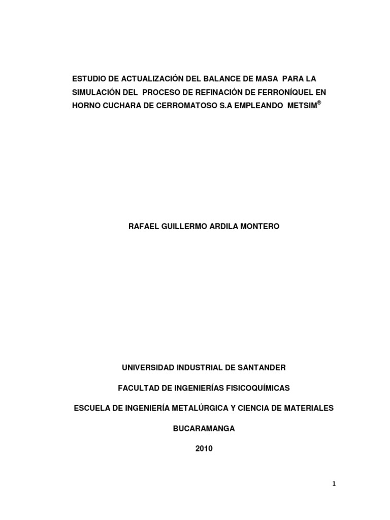 Manual - Tesis METSIM | PDF | Hierro | Redox