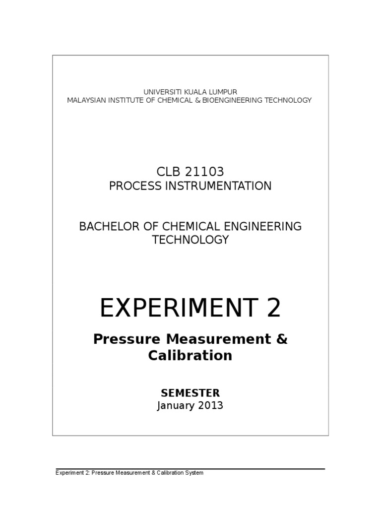 Pressure Measurement | PDF