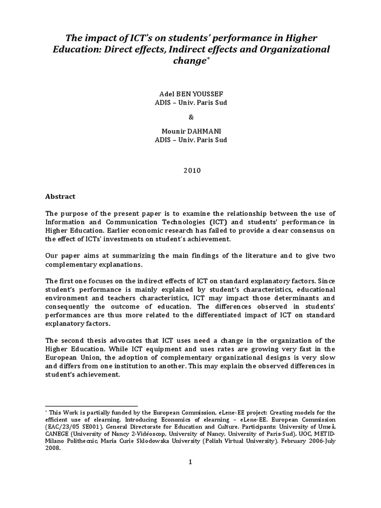 The Impact of ICT PDF | Download Free PDF | Educational Technology ...