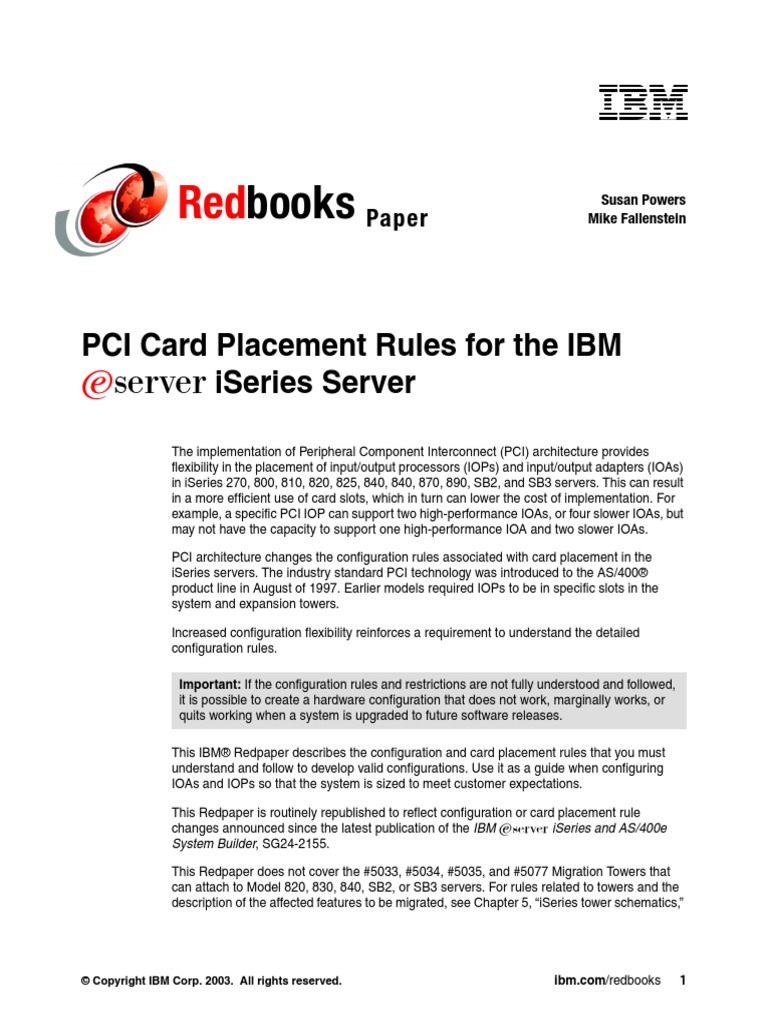 PCI Rules 5.2 Redp3638 | PDF | Ibm System I | Local Area Network