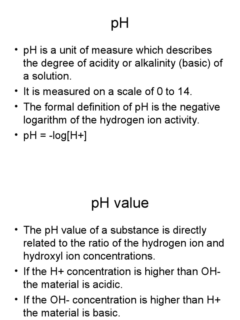 Understanding pH: Definition and Measurement | PDF | Ph | Acid