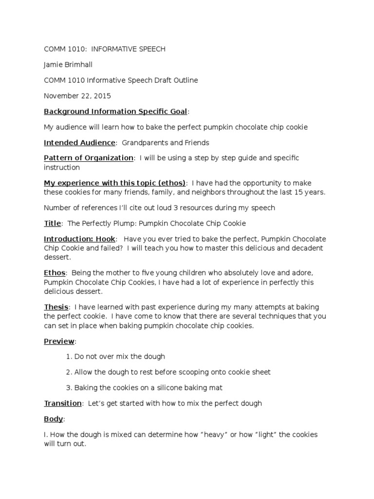 comm 1010 revised outline | Dough | Chocolate Chip | Free 30-day Trial ...