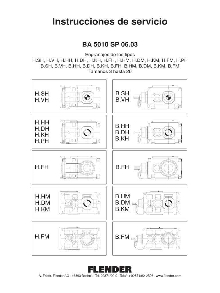Reductor Flender BA 5010 | PDF | Engranaje | Tornillo