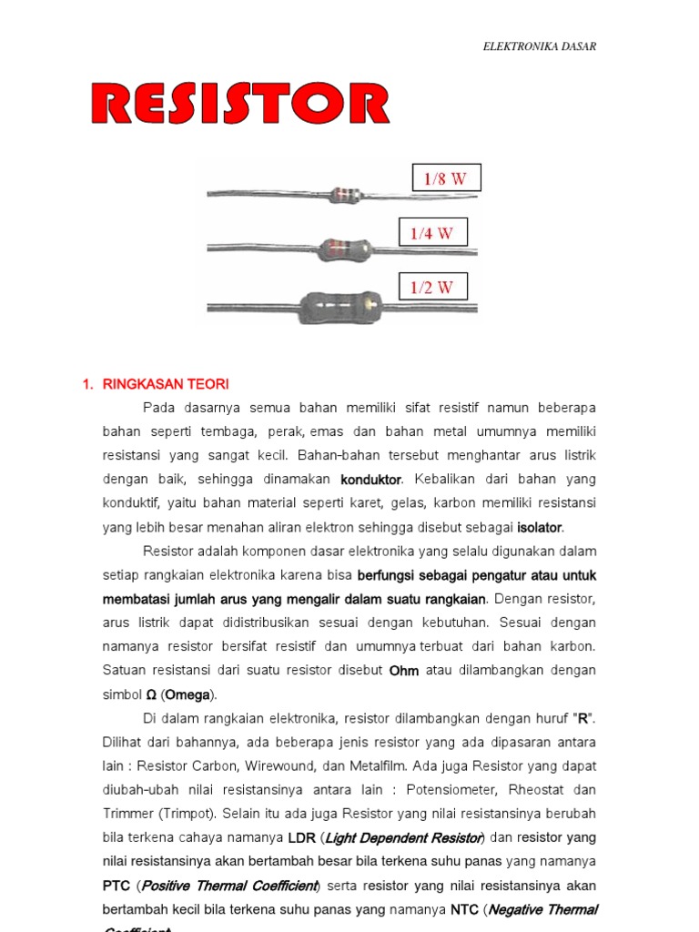 Panduan Dasar Resistor | PDF