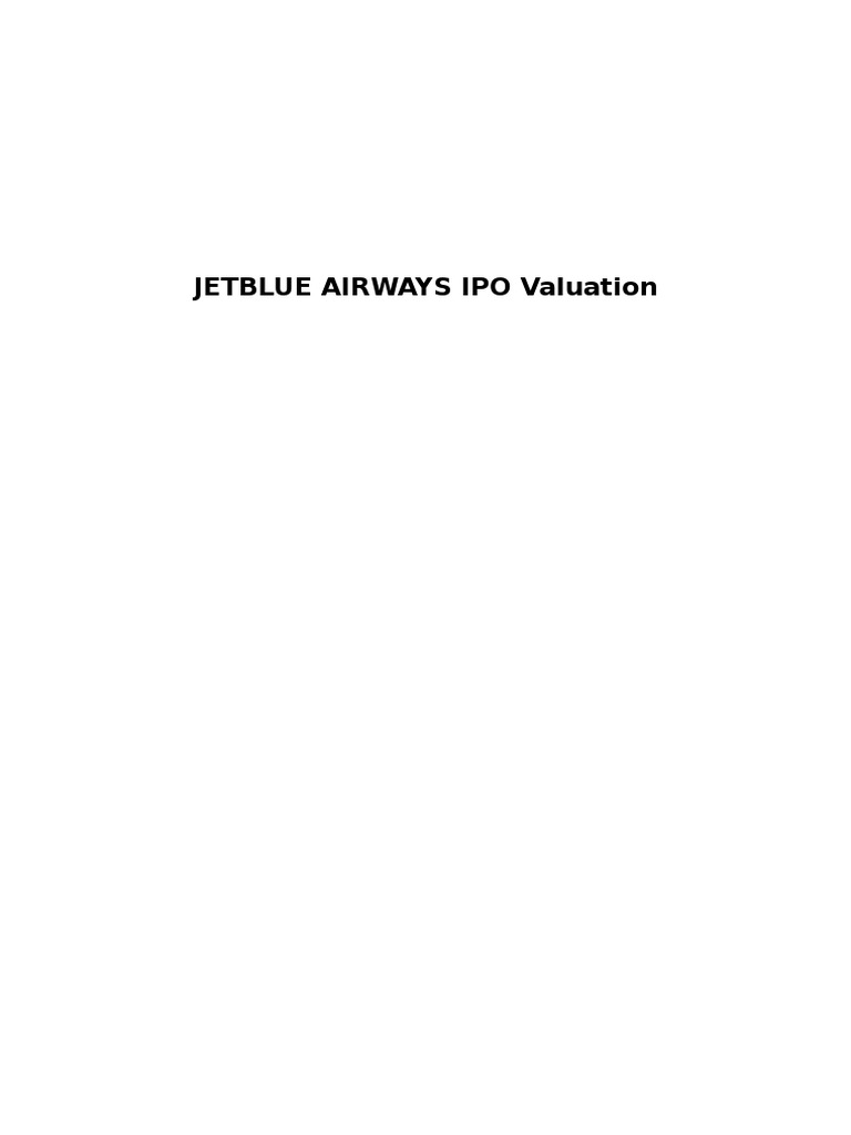 Jetblue Airways Ipo Valuation | PDF | Cost Of Capital | Stocks
