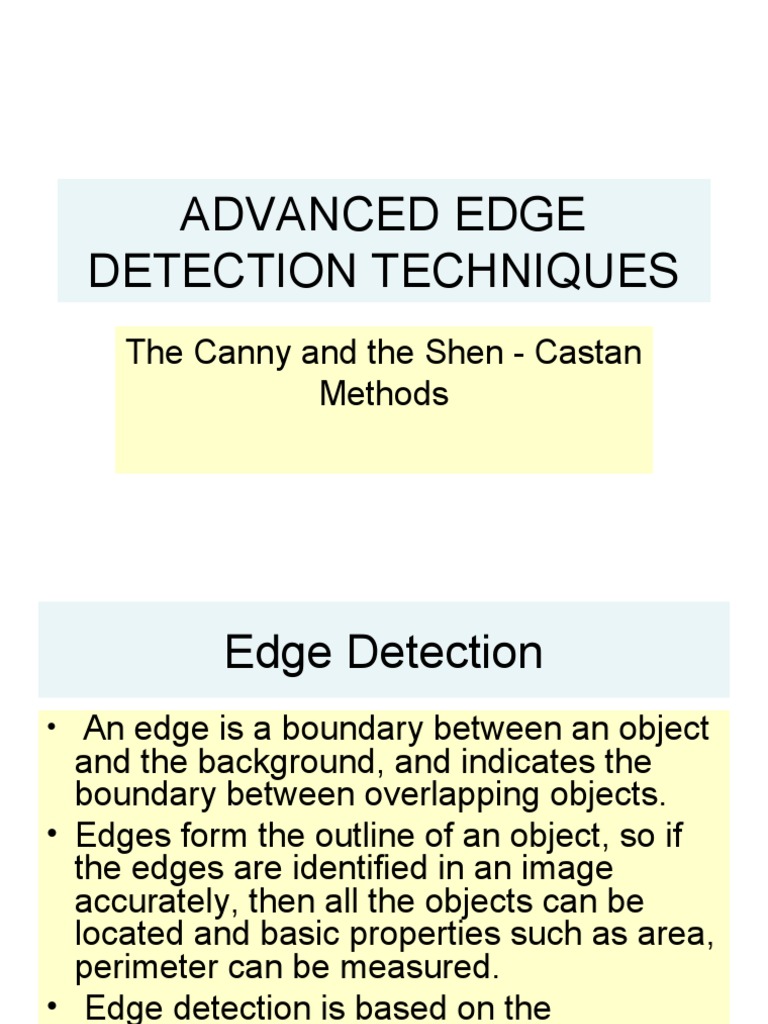 Advanced Edge Detection Techniques-B | Download Free PDF | Vision ...