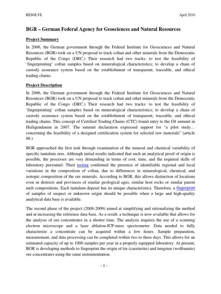 BGR - German Federal Agency For Geosciences and Natural Resources | PDF ...