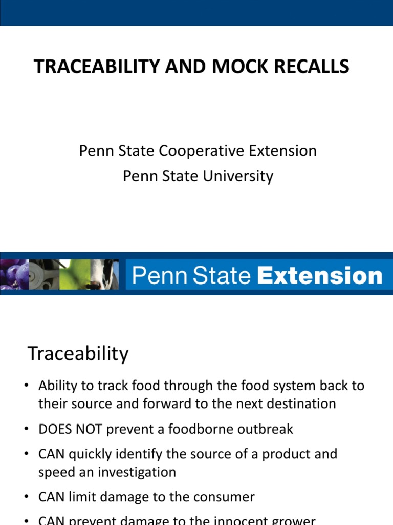 Food Traceability & Mock Recalls Guide | PDF | Invoice | Business