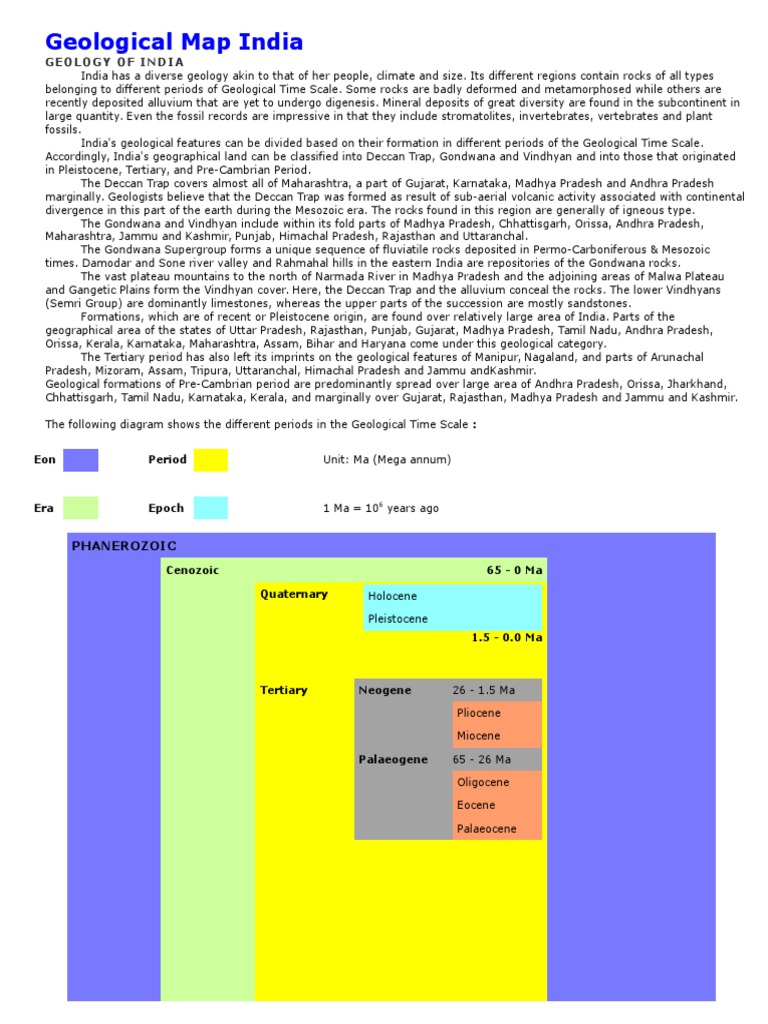 Geological Map India | PDF | Earth Sciences | Geology