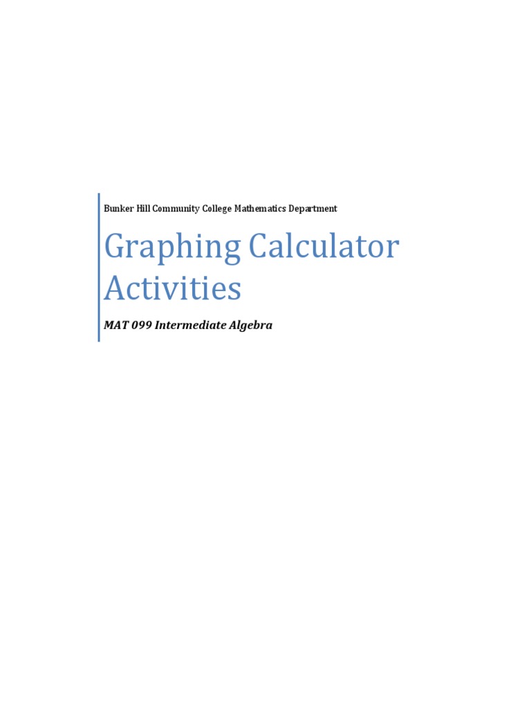 MAT099 Graphing Calculator Activities | Download Free PDF | Quadratic ...
