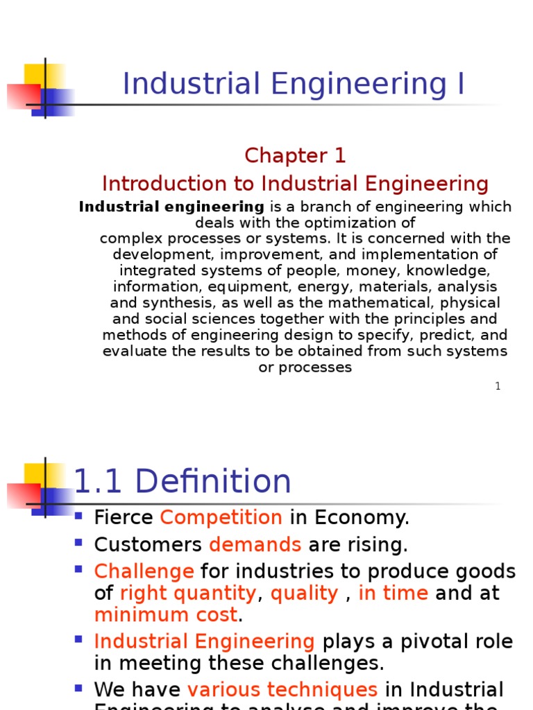 Introduction to Industrial Engineering | PDF | Industrial Engineering ...