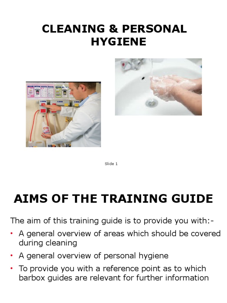 1 Cleaning and Personal Hygiene Training Guide | Hygiene | Disinfectant