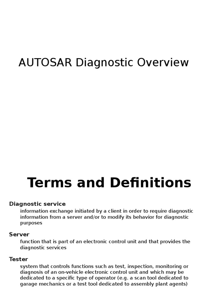 AUTOSAR Diagnostic | PDF | Debugging | Application Programming Interface