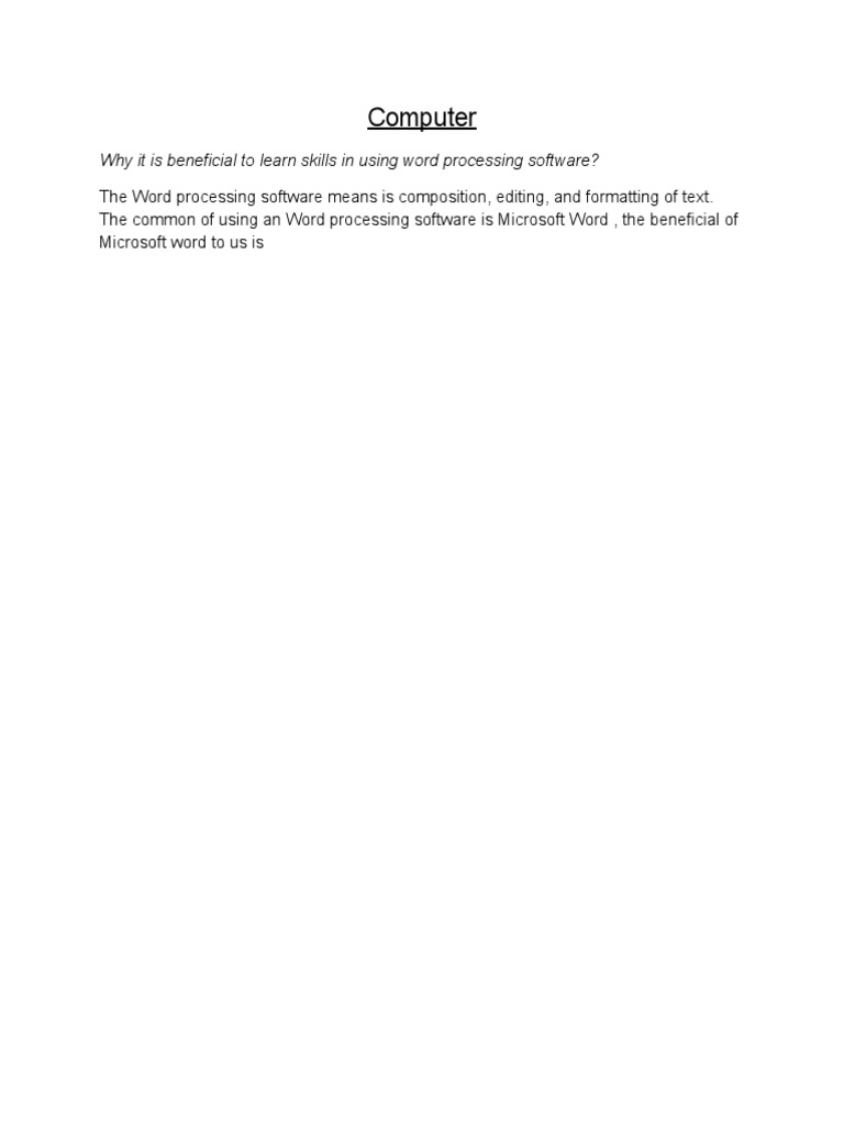 Benefits of Learning Word Processing | PDF | Business | Computers