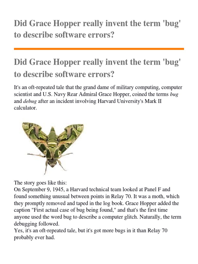 Grace Hopper Bug
