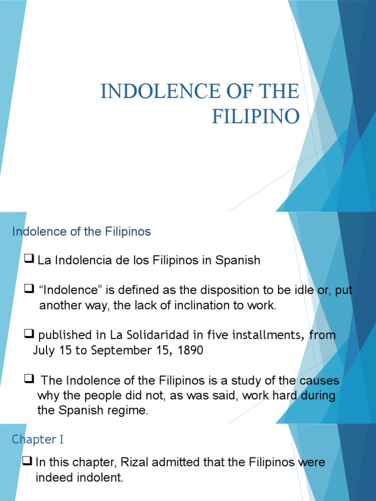 Indolence of The Filipino... | PDF | Unrest
