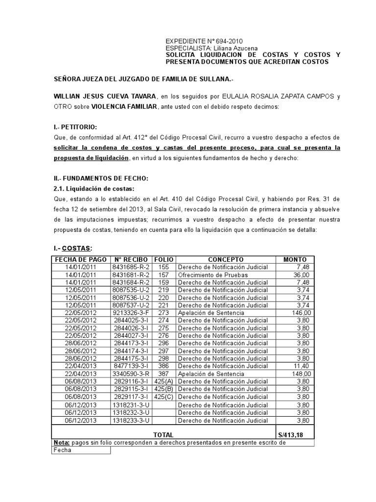Willian Cueva Liquidacion | PDF | Liquidación | Instituciones gubernamentales