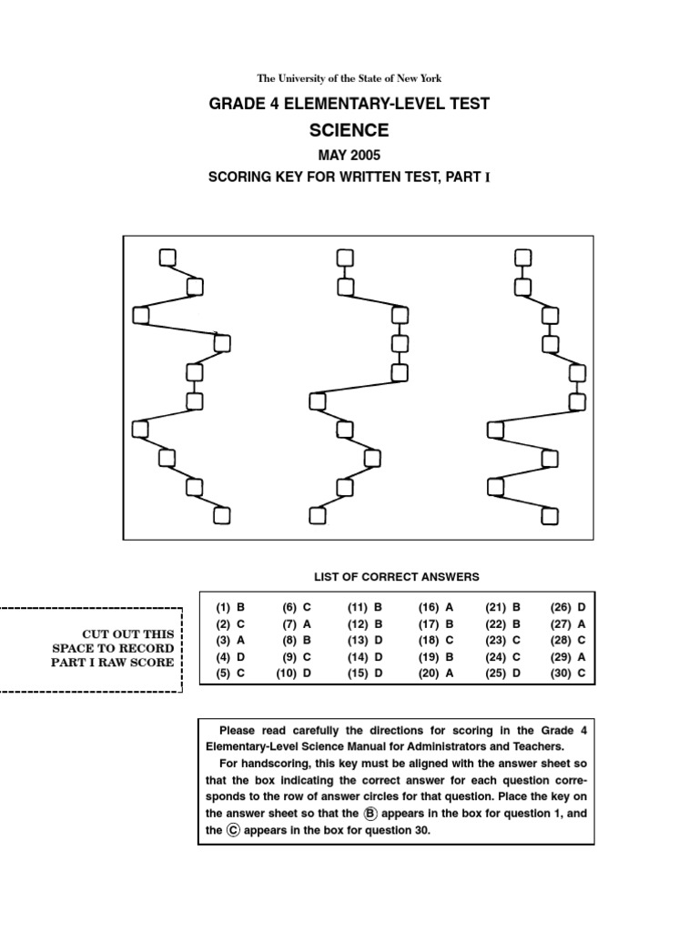 NYS Grade 4 Science Test Answers | PDF