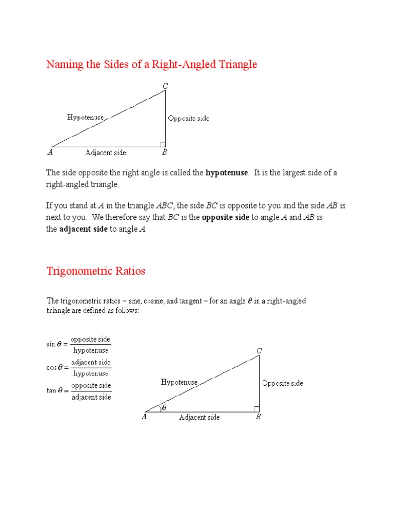 Naming The Sides of A Right Triangle | PDF | Art