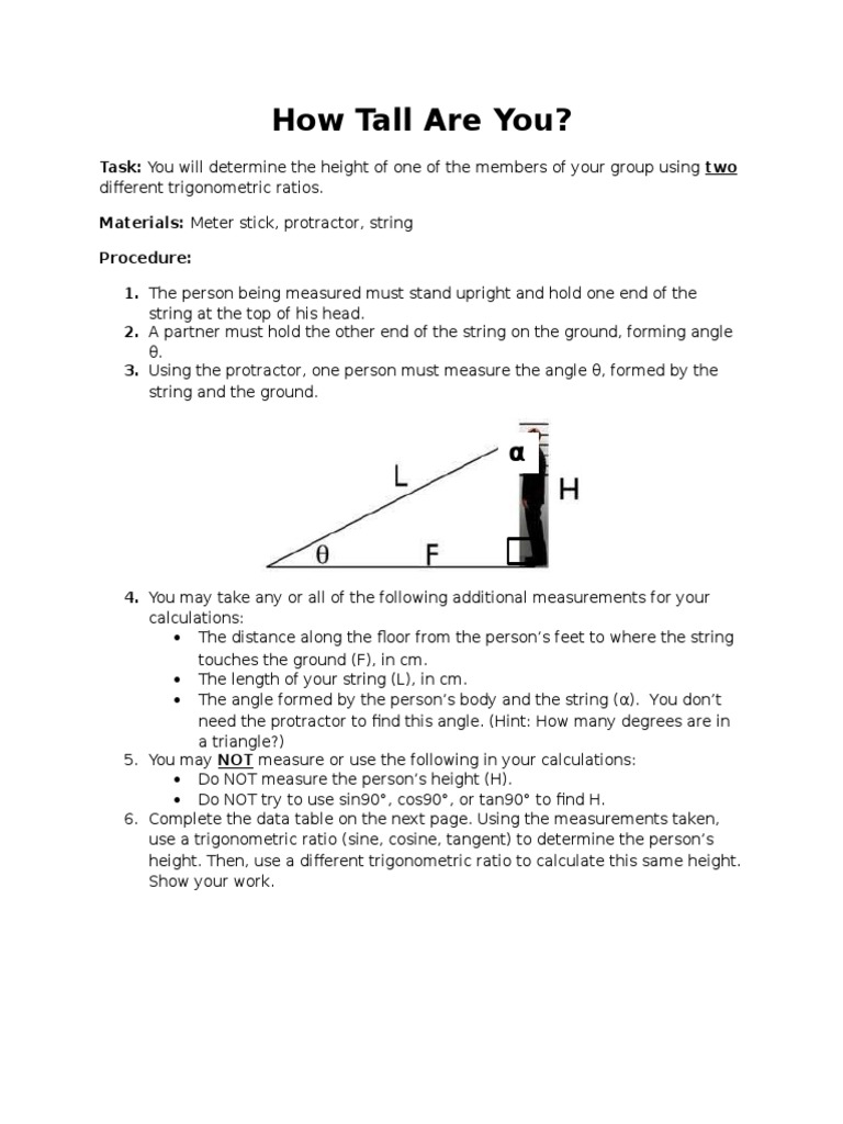 Measuring Height with Trigonometry | PDF