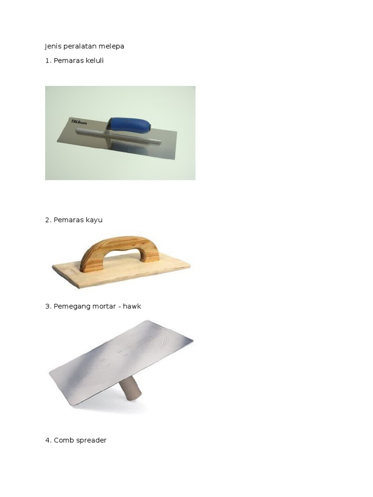 Jenis Peralatan Melepa | PDF