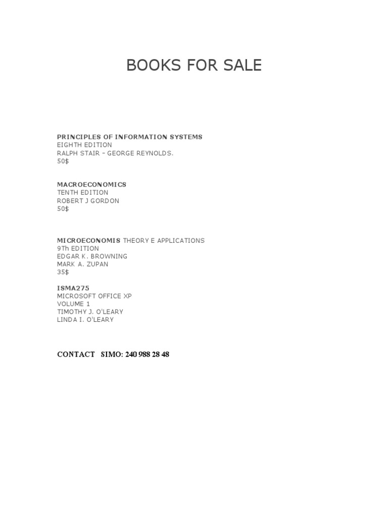 Books For Sale | PDF